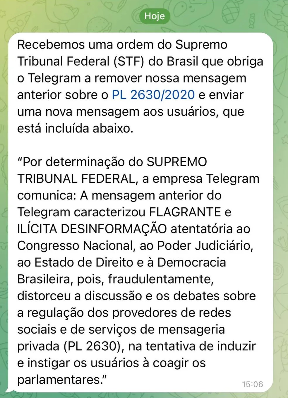 To avoid being blocked in Brazil, Telegram deletes message against ...